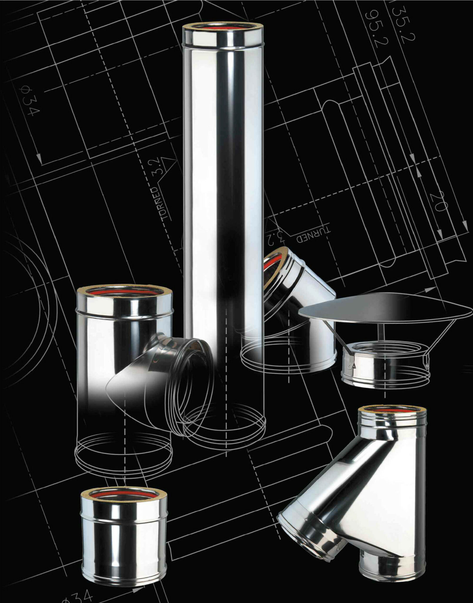 Inox dubbelwandige buizen DW25 - Egeda